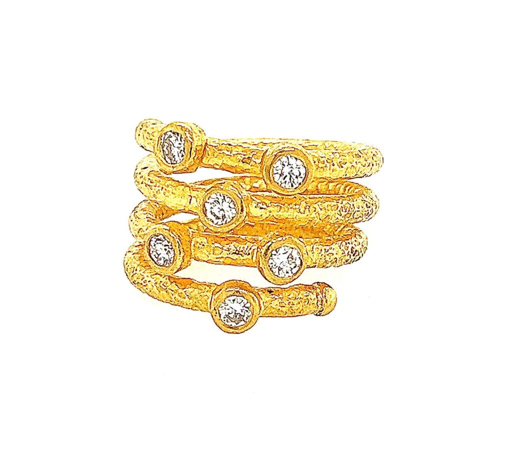 Diamond Spiral Ring – Ara 24K Collections