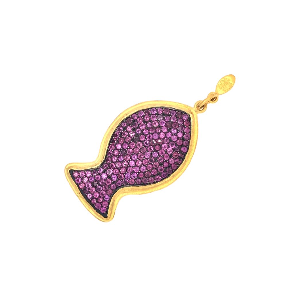 Large Pave Ruby Fish Pendant – Ara 24K Collections
